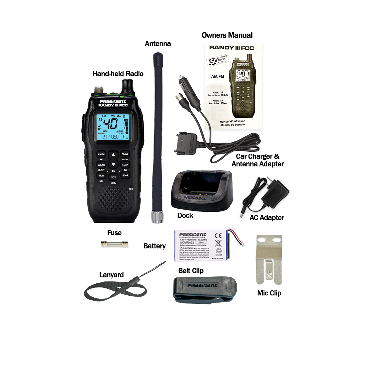 RANDY III FCC- AM/FM-transceivers - CB-Radios - Group President ...