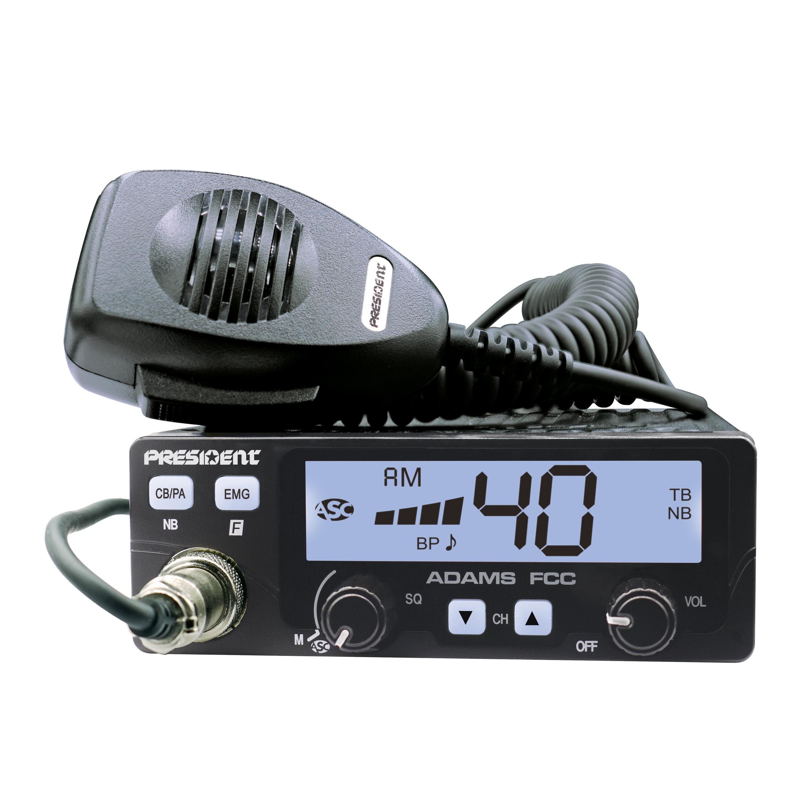 ADAMS FCC - AM-transceivers - CB-Radios - Group President Electronics USA